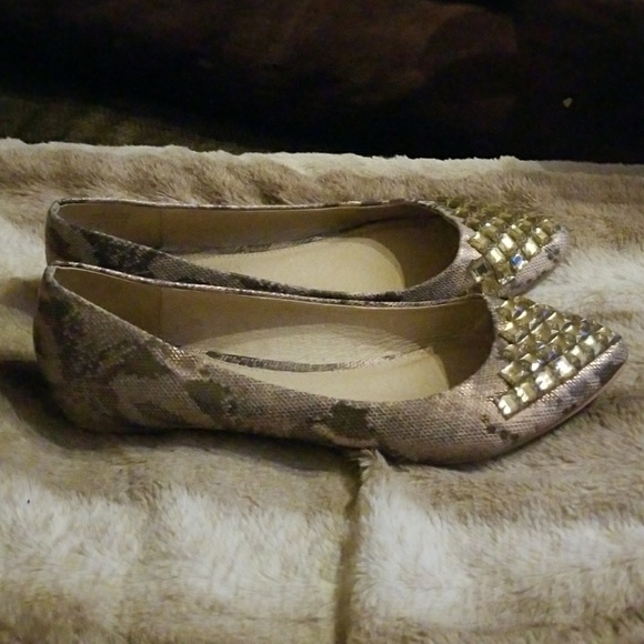 Aldo | Shoes | Aldo Snake Print And Stones Flats | Poshmark